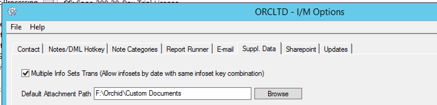 Setup Optional Tables